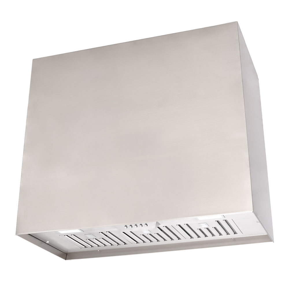 Akicon 36" Stainless Steel Range Hood, Modern Box Kitchen Hood with Po