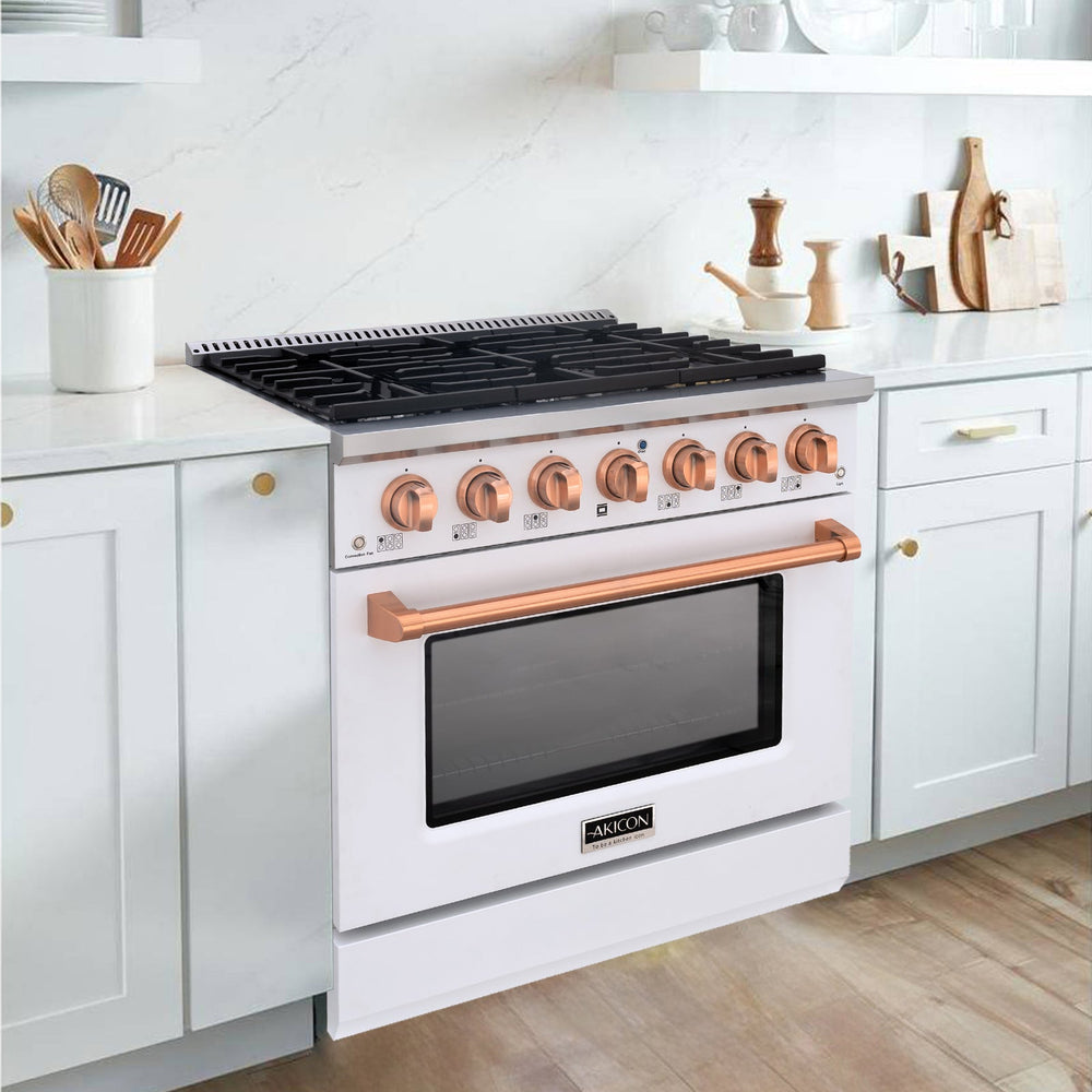 Akicon 36" Slide-in Freestanding Professional Style Gas Range with 5.2