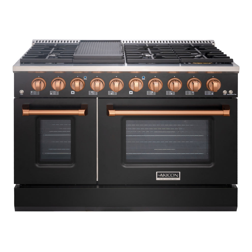 48" Slide-in Freestanding Professional Style Gas Range with 6.7 Cu. Ft