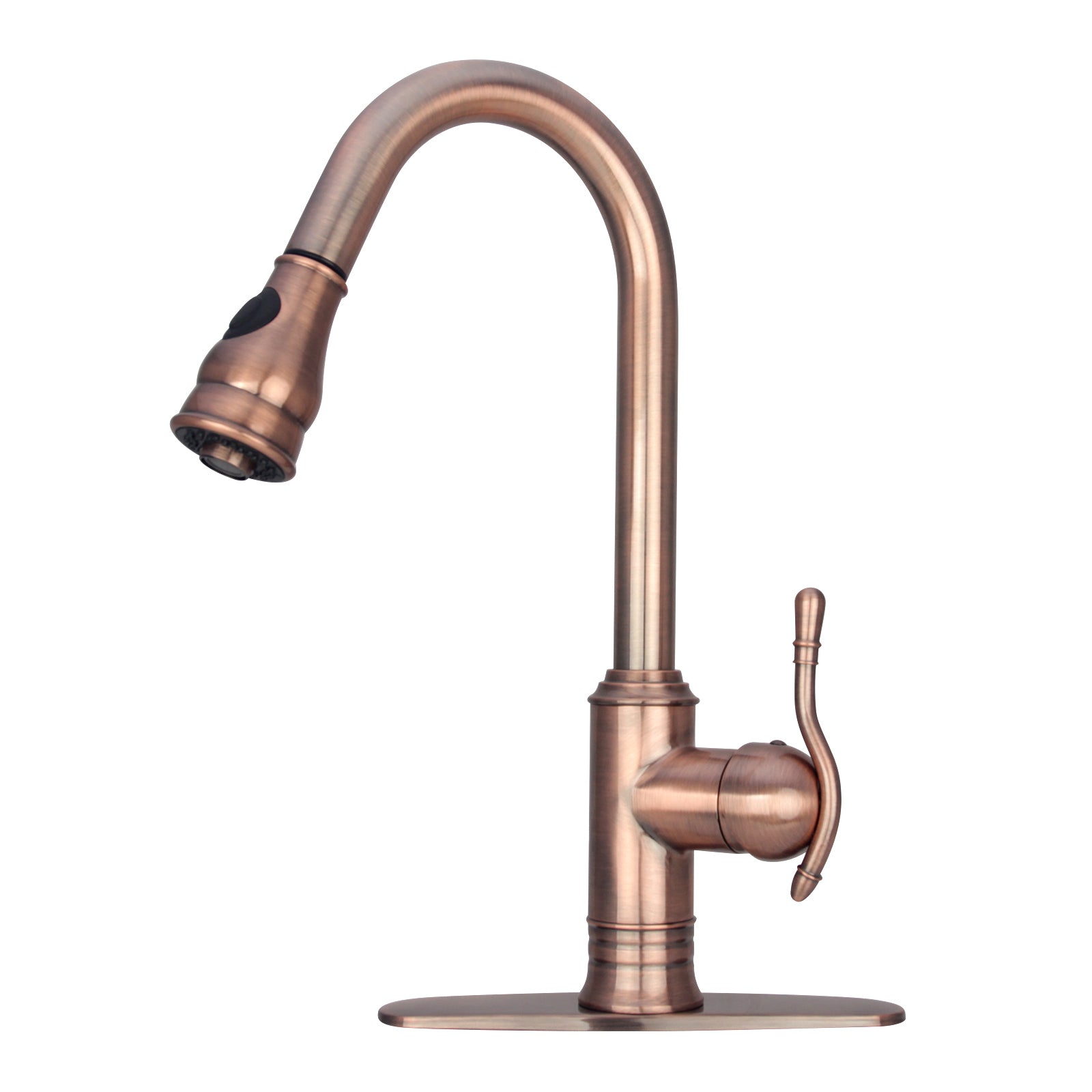 Jewel Copper Single Handle Kitchen Faucet Unlacquered Solid Copper