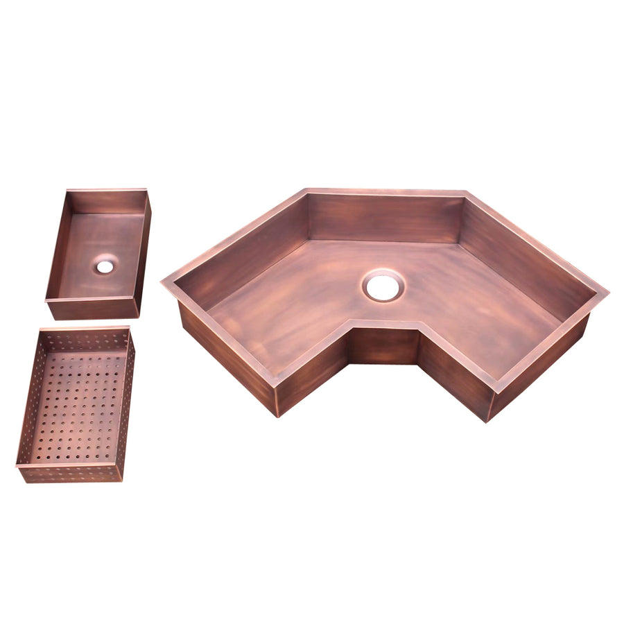 Akicon Custom Copper Corner Kitchen Sink - AKS50029-C