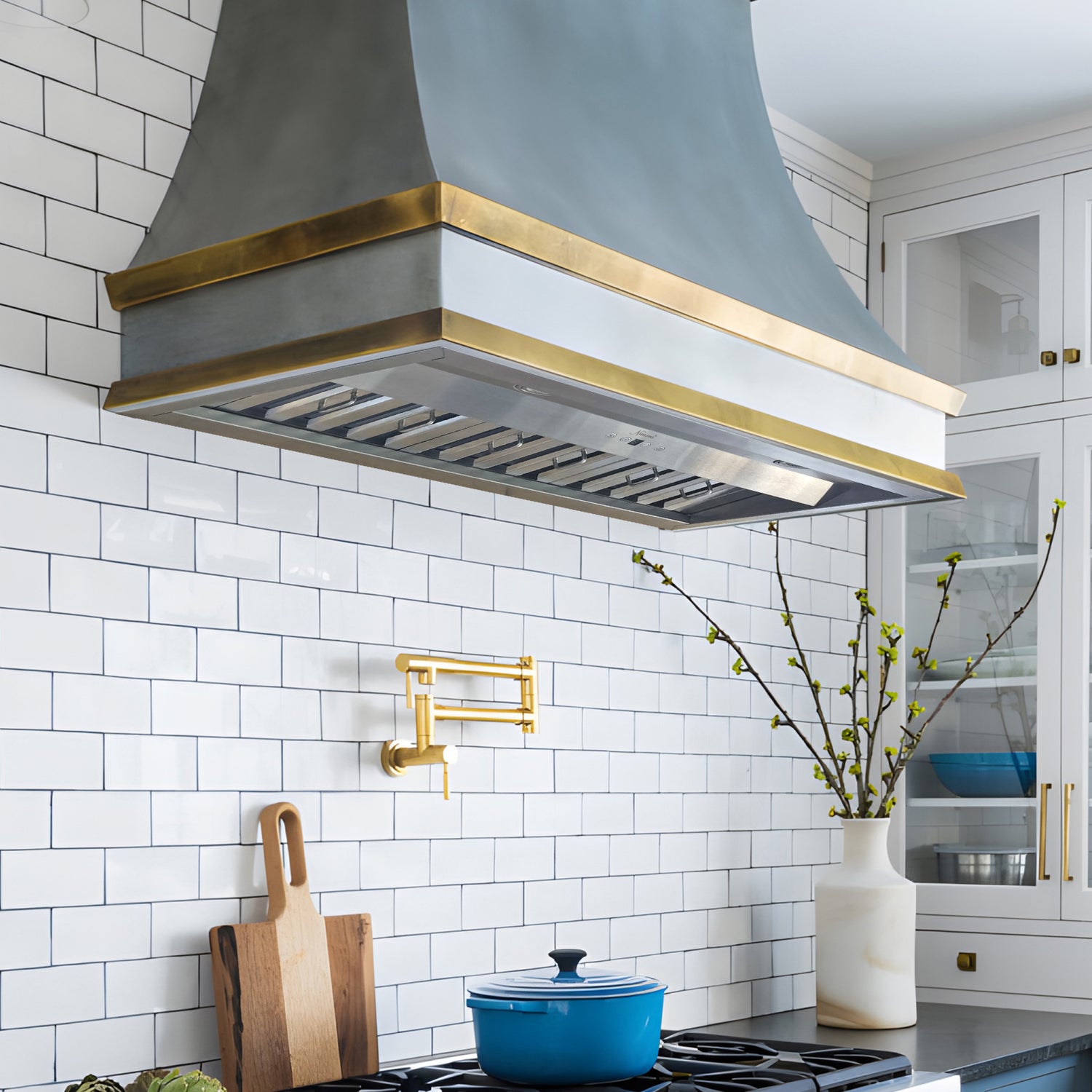 36" Range Hood Insert, Stainless Steel Kitchen Vent Hood with Dimmable