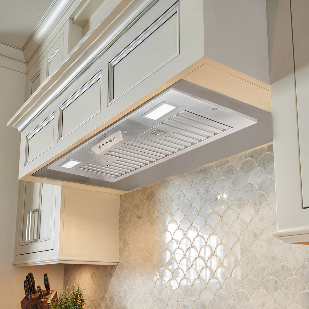30“ Range Hood Insert, 600 CFM Built-in Stainless Steel Kitchen Hood w